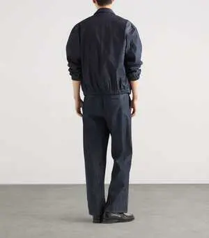 Prada Chambray Denim Blouson Jacket - Blue