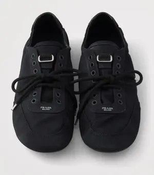 Prada Canvas Collapse Sneakers - Black