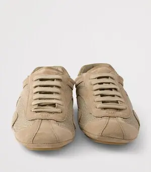 Prada Suede And Mesh Re-edition 2005 Sneakers - Neutral