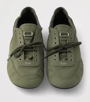 Prada Canvas Collapse Sneakers - Green