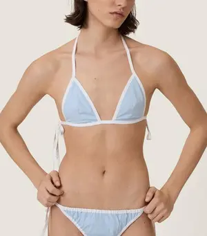 Miu Miu Cotton Poplin Bikini Top