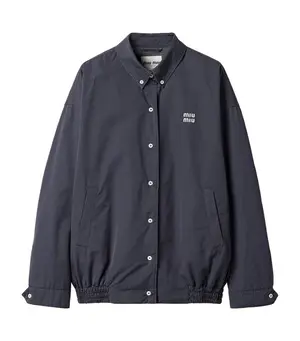 Miu Miu Garment-washed Cotton Shirt Jacket
