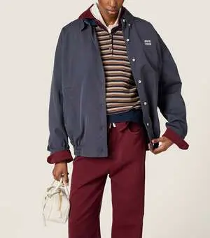 Miu Miu Garment-washed Cotton Shirt Jacket
