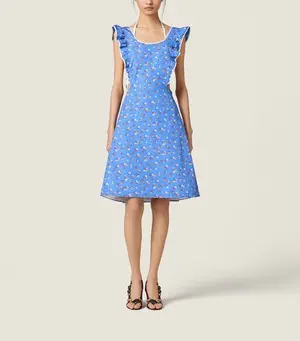 Miu Miu Cotton Floral Pinafore Midi Dress