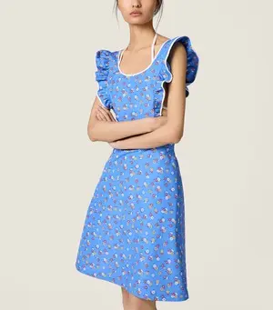 Miu Miu Cotton Floral Pinafore Midi Dress