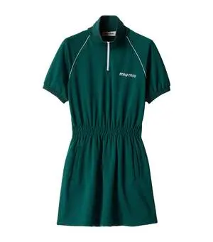 Miu Miu Technical Jersey Mini Dress