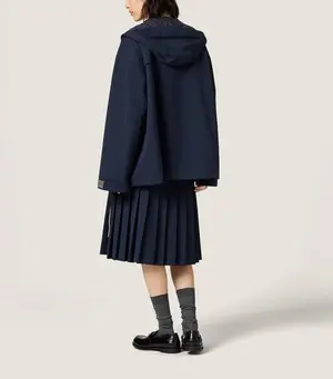 Miu Miu Pleated Ripstop Midi Skirt