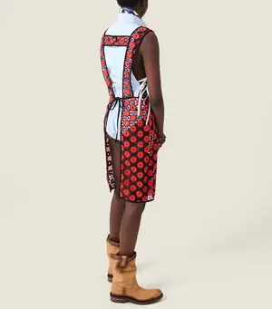 Miu Miu Macramé Apron Midi Dress - Red