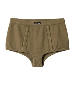 Miu Miu Garment-dyed Boxer Shorts - Green