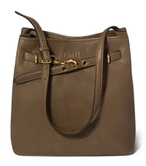 Miu Miu Nappa Leather Aventure Bucket Bag - Green