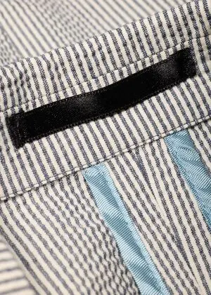 Paul Smith Blue And Ecru Cotton-blend Seersucker Stripe Blazer