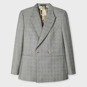 Paul Smith Check Wool Double-breasted Blazer