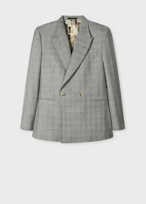 Paul Smith Check Wool Double-breasted Blazer