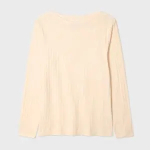 Paul Smith Paul Smith Ecru Cotton-Linen Boat Neck Long Sleeve T-Shirt - White