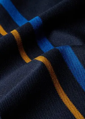 Paul Smith Navy Stripe Cotton Polo Shirt