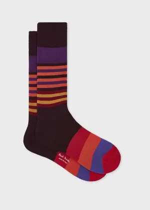Paul Smith Bold Stripe Cotton-blend Socks - Red