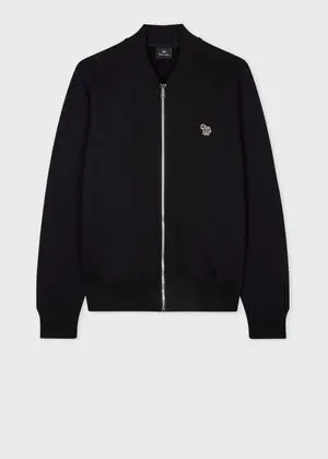Paul Smith Zebra Logo Organic Cotton Bomber Jacket - Black