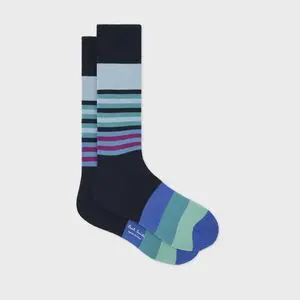 Paul Smith Cotton-blend Stripe Socks - Blue