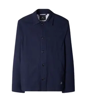 Paul Smith Cotton Seersucker Work Jacket - Blue
