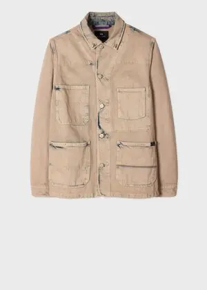 Paul Smith Bleach-wash Denim Work Jacket - Grey