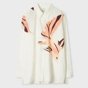 Paul Smith Silk-Blend 'Le Peche Fish' Shirt - Red