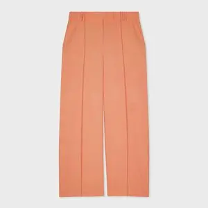 Paul Smith Wool Cropped Pleated Trousers - Orange