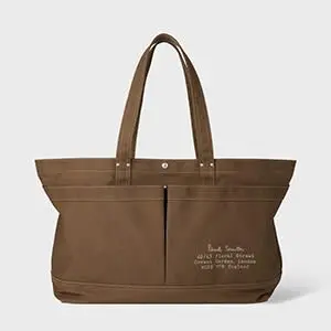 Paul Smith Large Tekwax Cotton Tote Bag - Brown