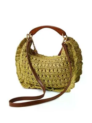 TWINSET Croissant Woven Shoulder Bag