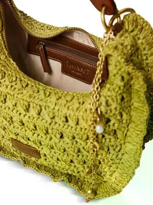 TWINSET Croissant Woven Shoulder Bag