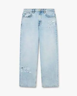 Casablanca Light Wash Graffiti Denim Jeans