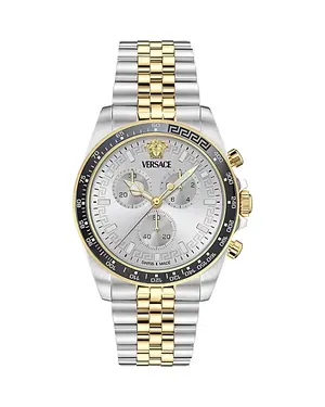 Versace Greca Wave Chronograph, 43mm - Two Tone