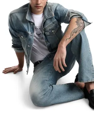 Emporio Armani Blouson Denim Jacket - Light Blue Denim