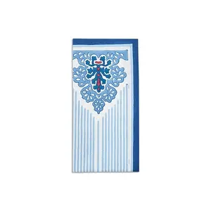 KIM SEYBERT Filigree Napkin - White/blue