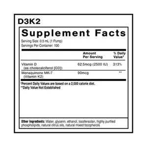 QUICKSILVER SCIENTIFIC Nanoemulsified D3k2 Bioactive Liquid Vitamin Supplement
