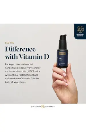 QUICKSILVER SCIENTIFIC Nanoemulsified D3k2 Bioactive Liquid Vitamin Supplement