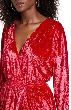 Endless Rose Wrap Front Crushed Velvet Mini Dress