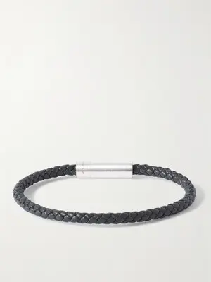 Le Gramme 7g Sterling Silver And Leather Cable Bracelet