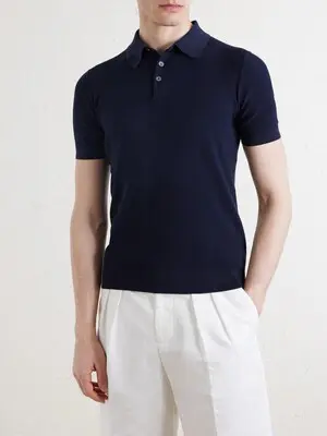 Fedeli Rafael Ribbed Cotton Polo Shirt