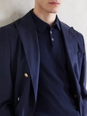 Fedeli Rafael Ribbed Cotton Polo Shirt