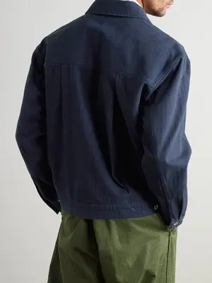 Folk Trucker Herringbone Cotton-twill Jacket