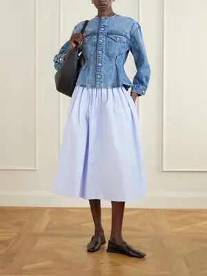 Proenza Schouler White Label Austin Pleated Cotton-blend Poplin Skirt
