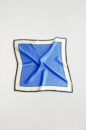 Cos Polka-dot Silk Scarf Blue