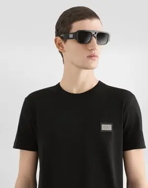 Dolce & Gabbana Cotton T-shirt With Branded Tag - Black