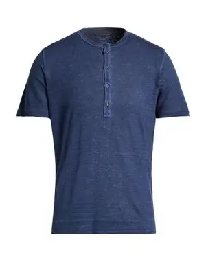 120% Lino Man T-shirt Light Pink Size L Linen Navy
