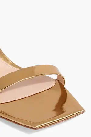 GIANVITO ROSSI Ribbon 55 Mirrored-leather Slingback Sandals - Gold
