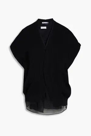Brunello Cucinelli Layered Organza And Cotton Cardigan