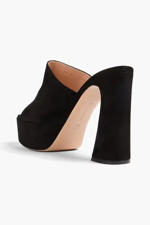 GIANVITO ROSSI Holly 120 Suede Platform Mules - Black
