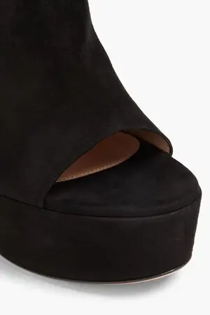 GIANVITO ROSSI Holly 120 Suede Platform Mules - Black