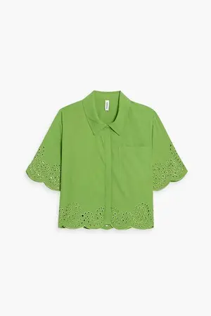 Simkhai Keyla Cropped Broderie Anglaise Shirt