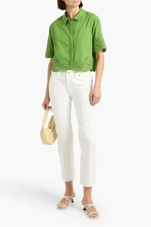 Simkhai Keyla Cropped Broderie Anglaise Shirt